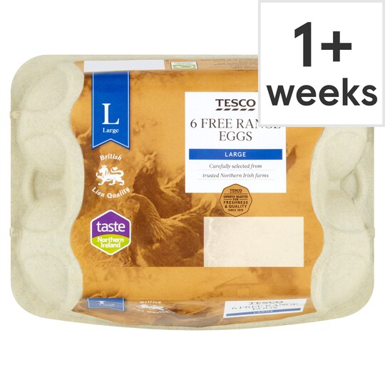 Tesco Large Free Range Eggs 6 Pack - Tesco Groceries