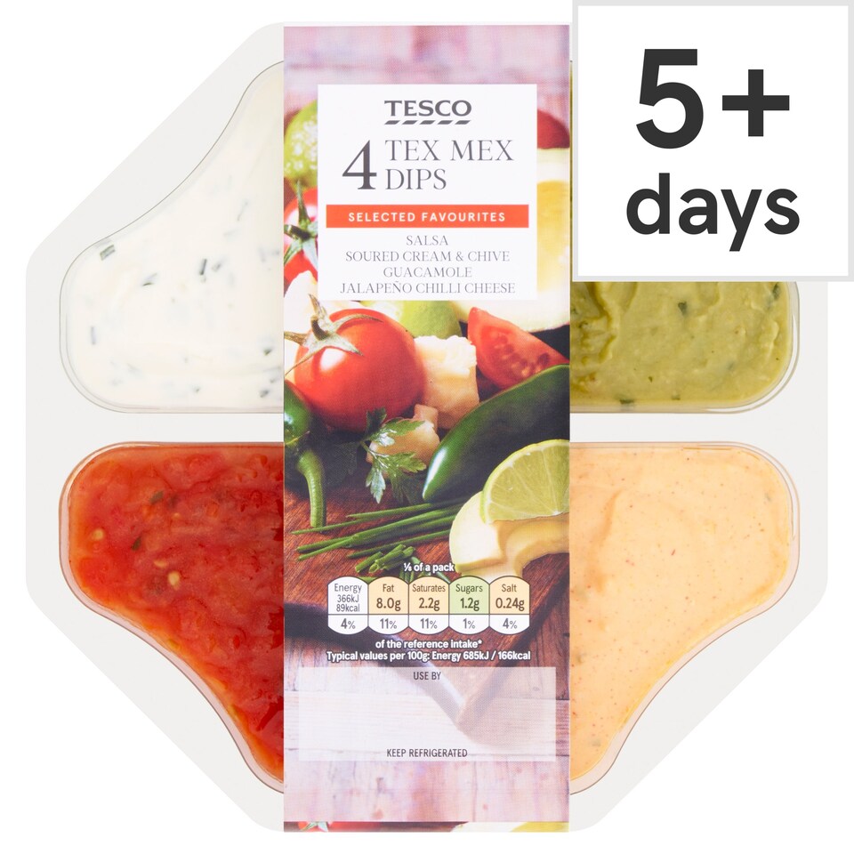 Tesco 4 Tex Mex Dips 428G - Tesco Groceries