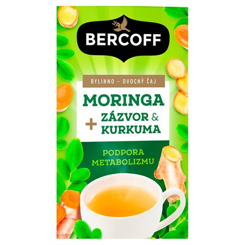 Bercoff Moringa Ginger & Turmeric Flavoured Herbal-Fruit Tea 16 x 1.5 g ...