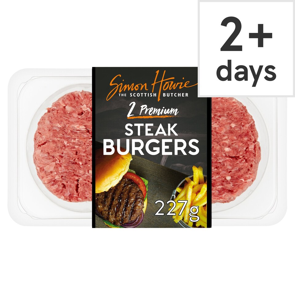 Simon Howie Premium Steak Burgers 227G - Tesco Groceries