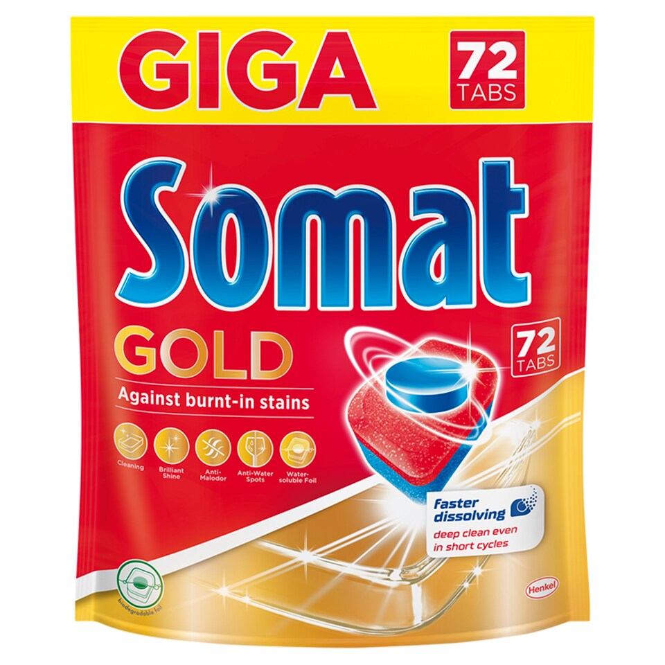 Somat Gold Dishwasher Tablets 72 Tabs - Tesco Groceries