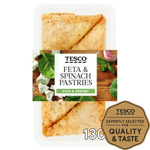 Tesco Feta And Herb Spinach Pastries 130G - Tesco Groceries