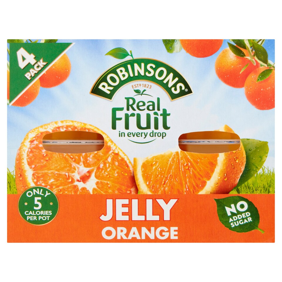 Robinsons Real Fruit Orange Jelly Pots 4X80g - Tesco Groceries