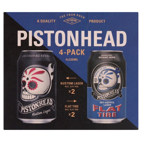 Pistonhead Mixed Lager Beer 4 X 330Ml - Tesco Groceries