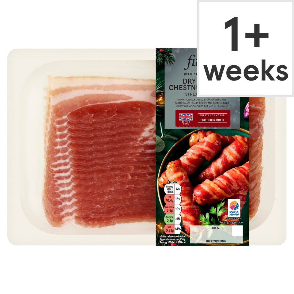 Tesco Finest Chestnut Smoked Bacon 16 Rashers 240G - Tesco Groceries