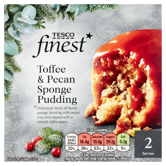 Tesco Finest Toffee & Pecan Sponge 200G - Tesco Groceries