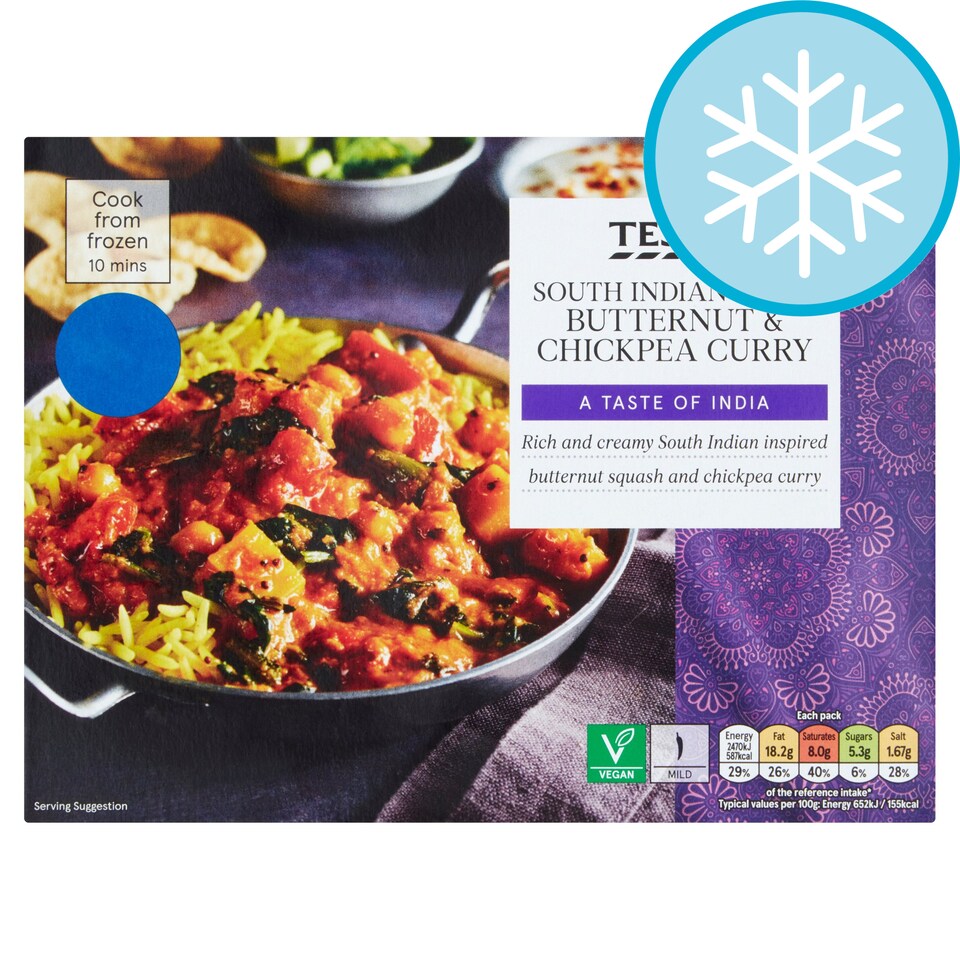 Tesco South Indian Style Butternut and Chickpea Curry 400g - Tesco ...