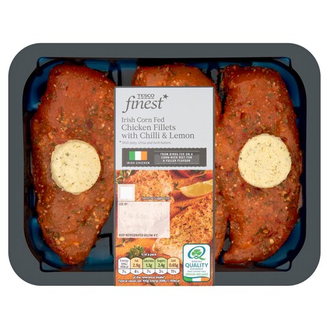 Tesco Finest Irish Corn Fed Chicken Fillets with Chilli & Lemon 330g ...