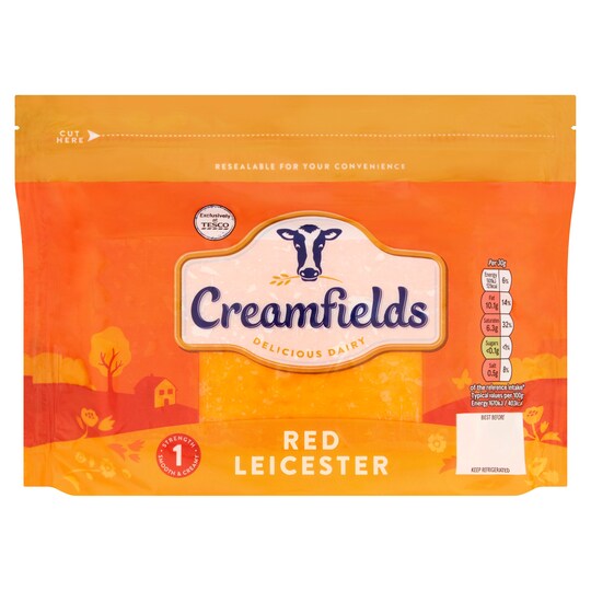 Creamfields Red Leicester Cheese 400G - Tesco Groceries
