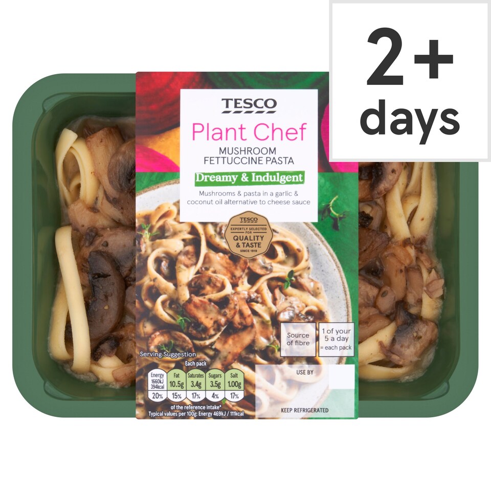 Tesco Plant Chef Mushroom Fettucine Pasta 380g - Tesco Groceries