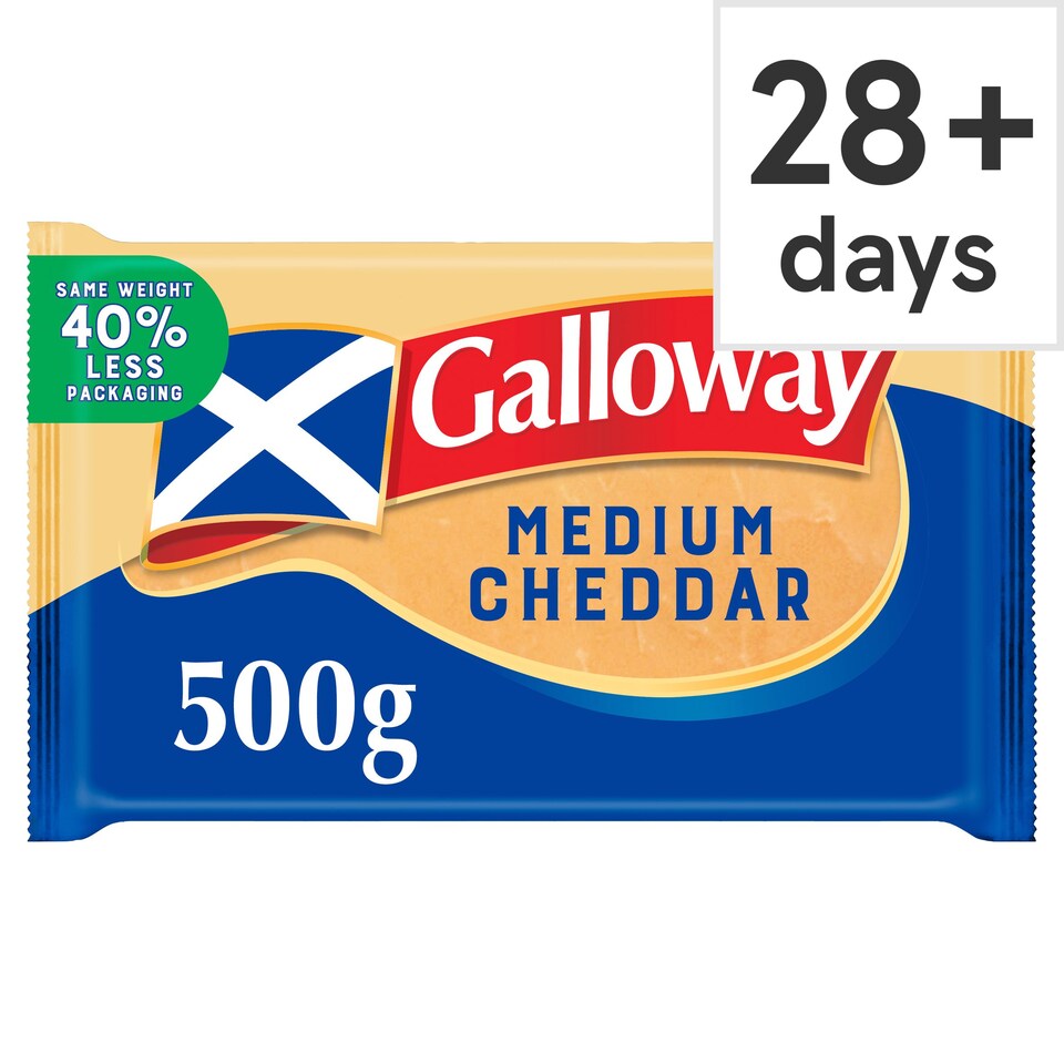 Galloway Medium Scottish Coloured Cheddar Cheese 500g - Tesco Groceries