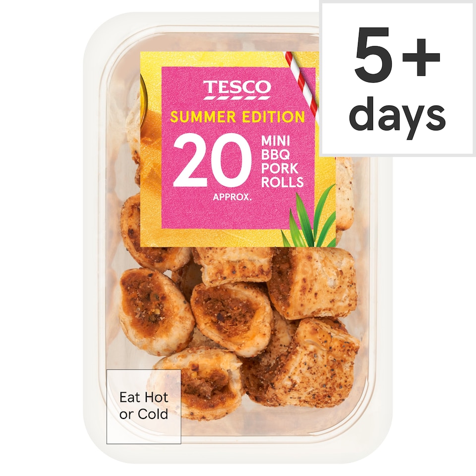 TESCO 20 MINI BBQ PORK ROLLS 220g - Tesco Groceries