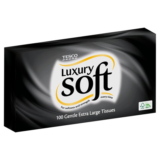 Tesco Luxury Soft Gentle Extra Large Tissues 100 - Tesco Groceries