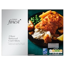 Tesco Finest 2 Beer Battered Cod Fillets 300g - Tesco Groceries