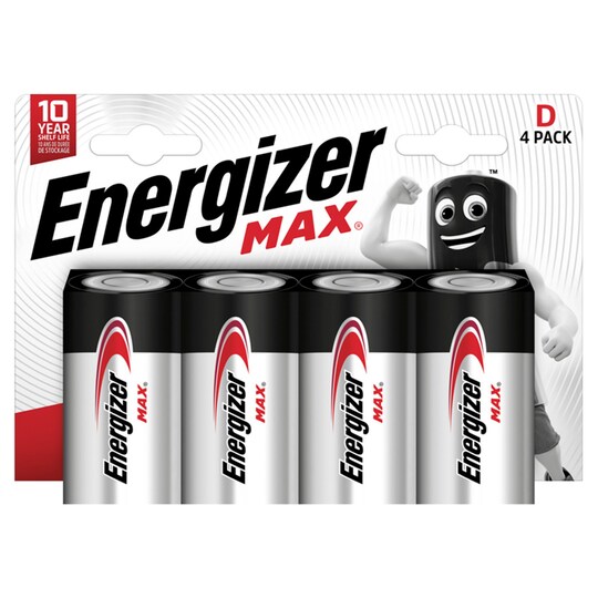 Energizer Max D 4 Pack - Tesco Groceries