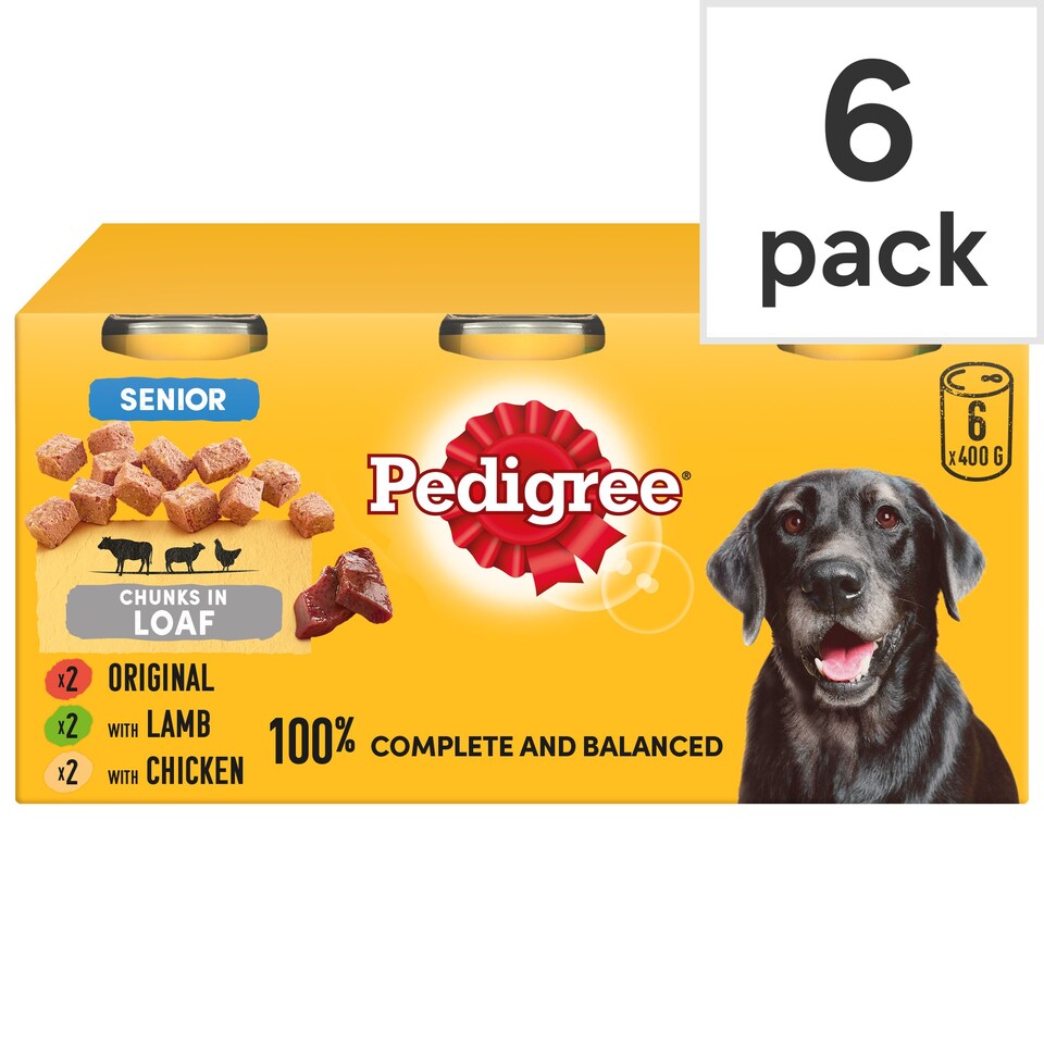 Pedigree Senior Meaty Loaf Recipes 6 X 400G - Tesco Groceries