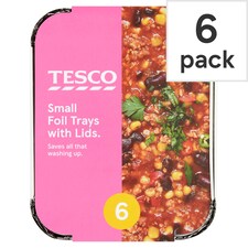 Tesco Oven Foil Small Trays With Lids 6 Pack - Tesco Groceries