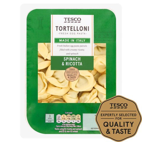 Tesco Spinach & Ricotta Fresh Tortelloni 300g - Tesco Groceries