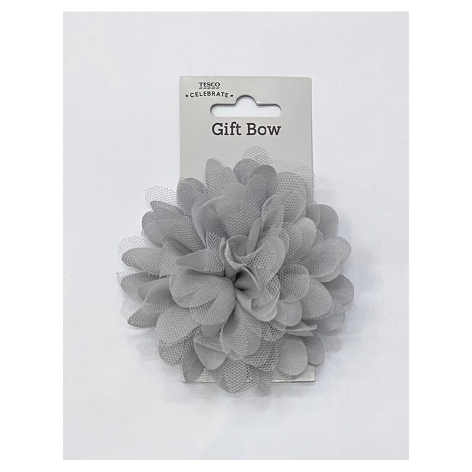Tesco Grey Fabric Bow - Tesco Groceries