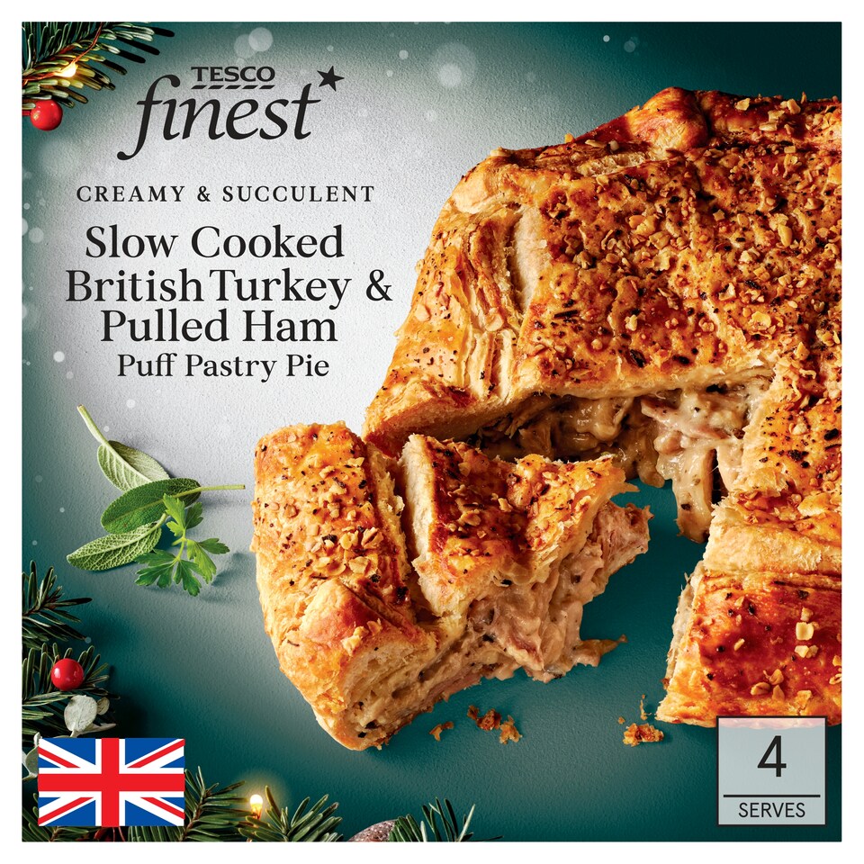 Tesco Finest Slow Cooked Turkey & Pulled Ham Pie 800g - Tesco Groceries