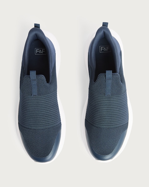 F&F Knitted Slip-On Trainers in Navy - Tesco Groceries