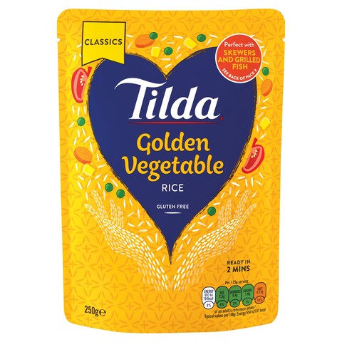 Tilda Microwave Golden Vegetable Rice 250G - Tesco Groceries