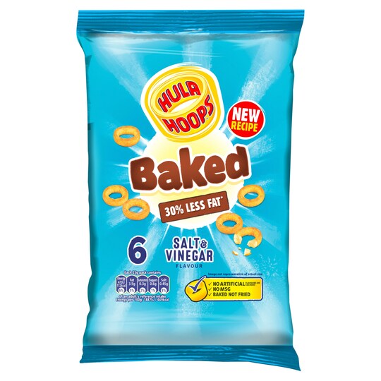Hula Hoops Gldn Slt & Vngr Snacks 6 x 25 g - Tesco Groceries