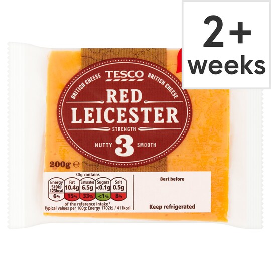 Tesco Red Leicester Cheese 200G - Tesco Groceries
