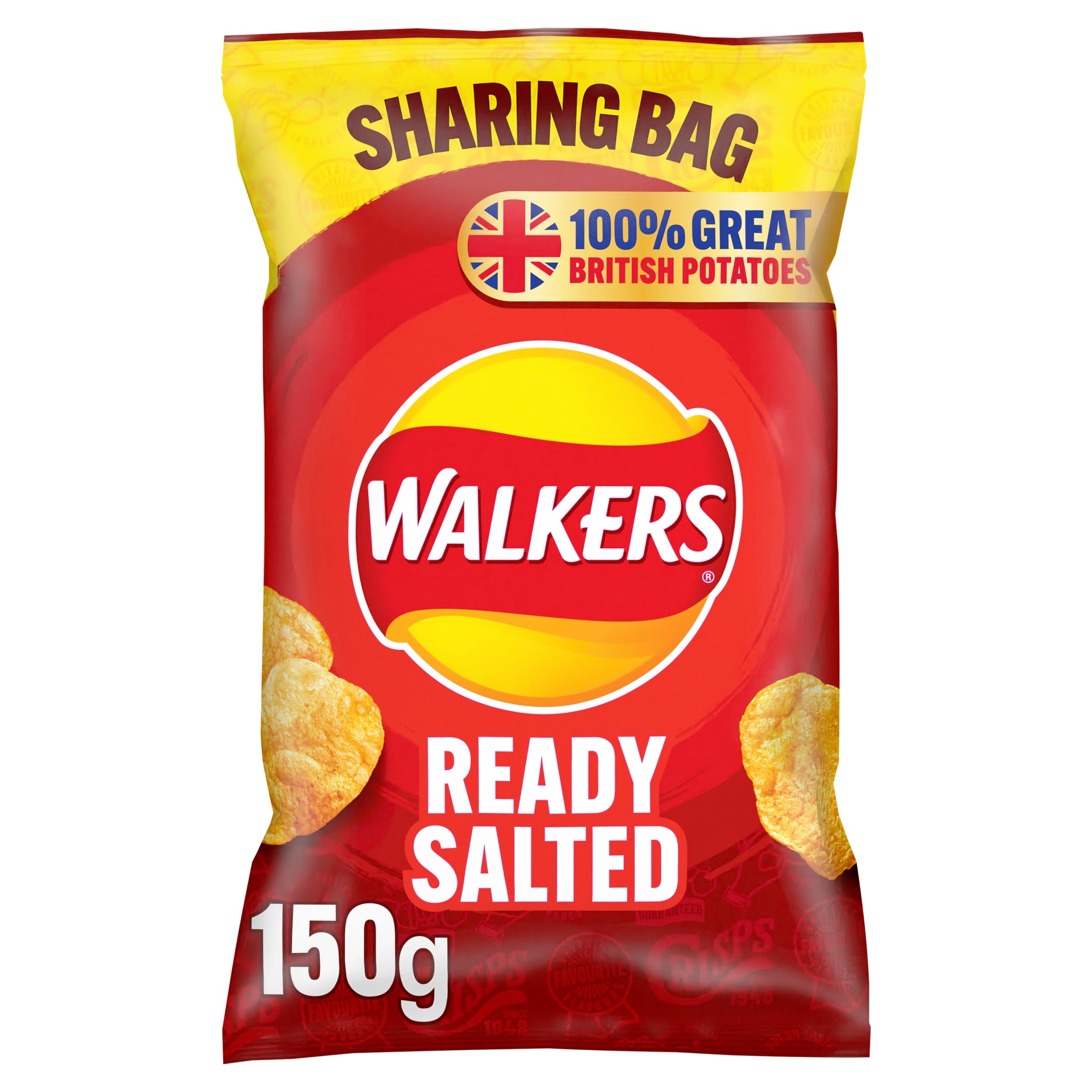 Walkers Legendary Ready Salted Potato Crisps 150g - Tesco Groceries