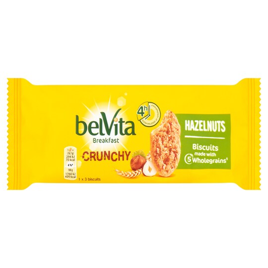 BELVITA CRUNCHY HAZELNUTS 50G - Tesco Groceries