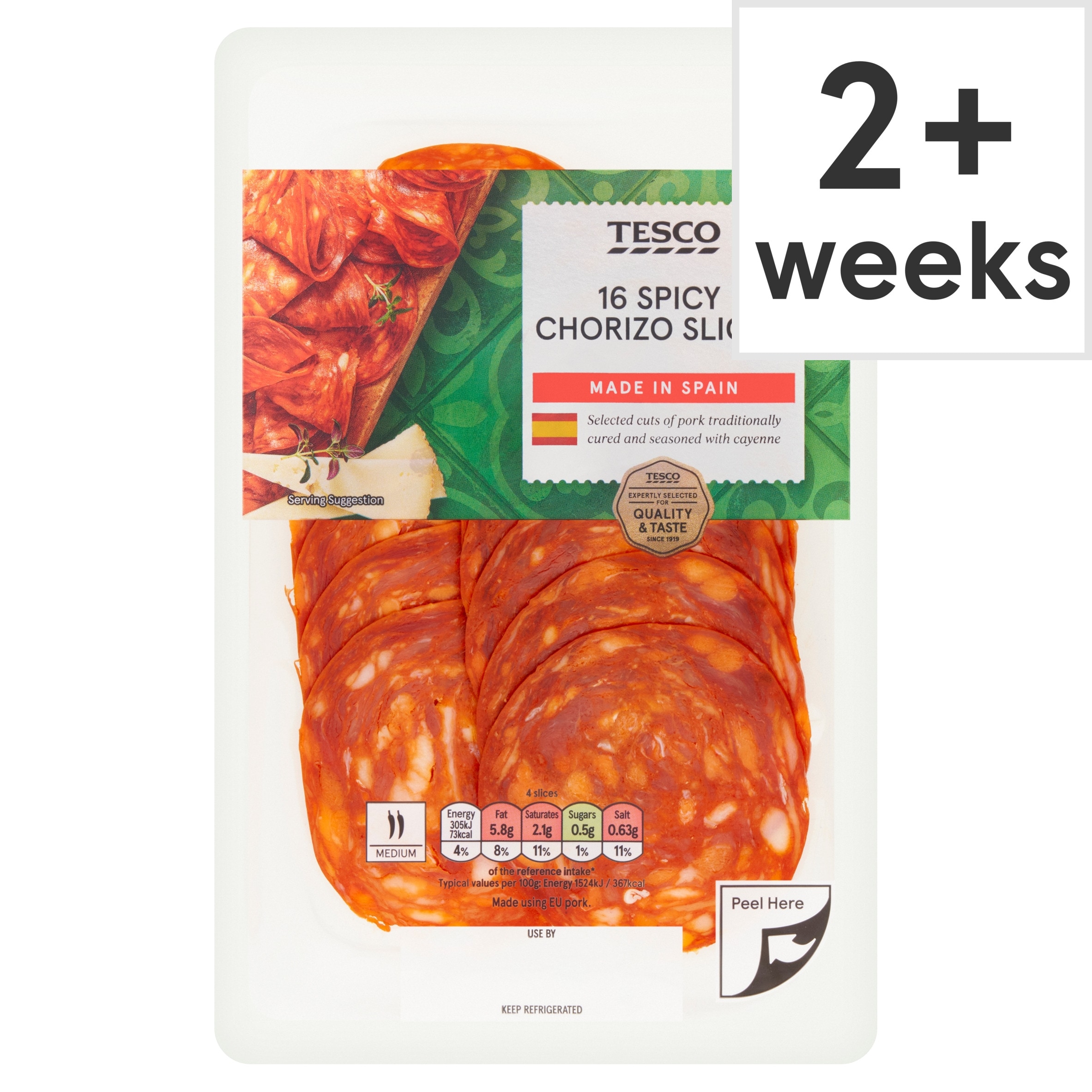 Tesco 16 Spicy Chorizo Slices 80G - Tesco Groceries