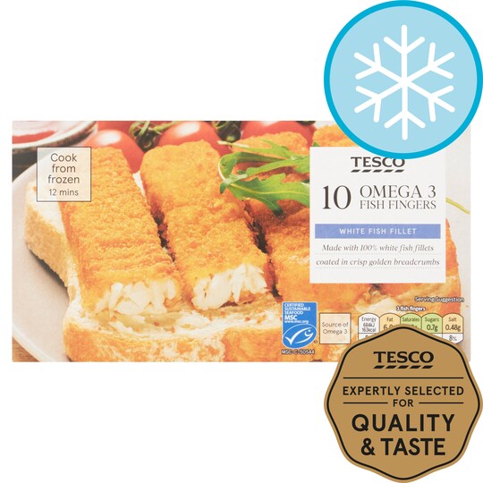 Tesco 10 Omega 3 Fish Fingers 300G - Tesco Groceries