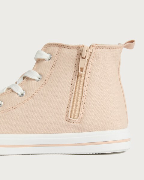 F&F High-Top Canvas Trainers in Pink - Tesco Groceries