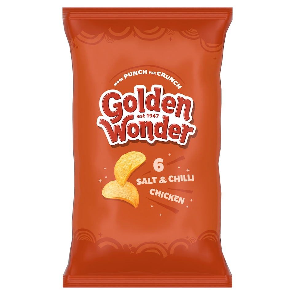 Golden Wonder Salt & Chilli Chicken 6 Pack Crisps 25g - Tesco Groceries