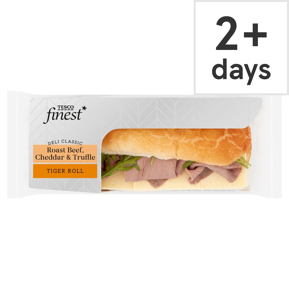 Tesco Finest Roast Beef Chedd & Truffle Tiger Roll - Tesco Groceries