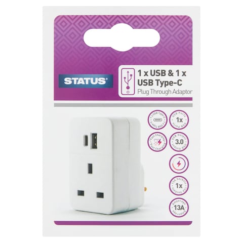Status Usb & C Plug Adapter - Tesco Groceries