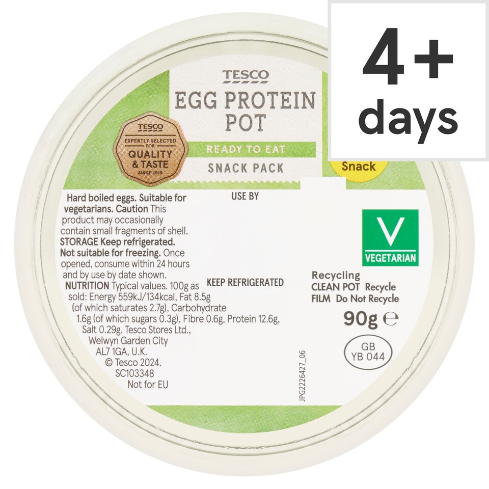 Tesco Egg Protein Pot 90G - Tesco Groceries