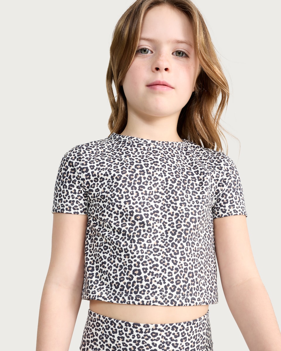 F&F Active Girls ULTRAMOVE 2-Piece Leopard Print T-Shirt and Leggings ...