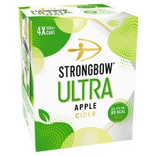 Strongbow Ultra Apple Cider Can 4x330ml - Tesco Groceries