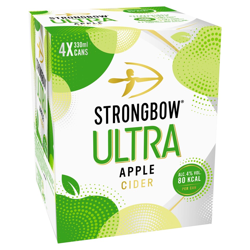 Strongbow Ultra Apple Cider Can 4x330ml - Tesco Groceries
