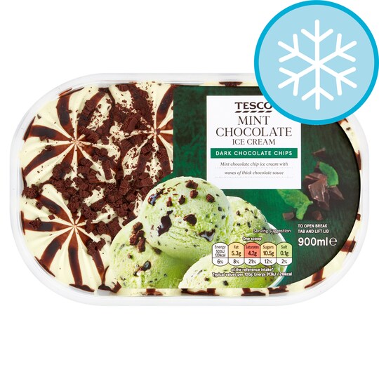 Tesco Mint Chocolate Ice Cream 900Ml Promotion - Tesco Groceries