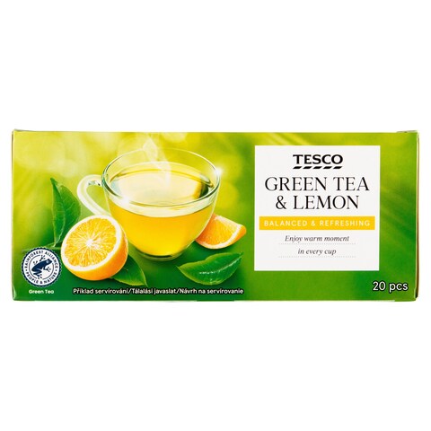 Tesco Green Tea & Lemon 20 Tea Bags 35 g - Tesco Groceries