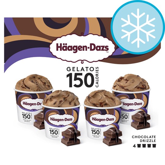 Haagen-Dazs Chocolate Drizzle Gelato 4X95ml - Tesco Groceries