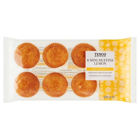 Tesco Lemon Mini Muffins 8 pcs 180 g - Tesco Groceries