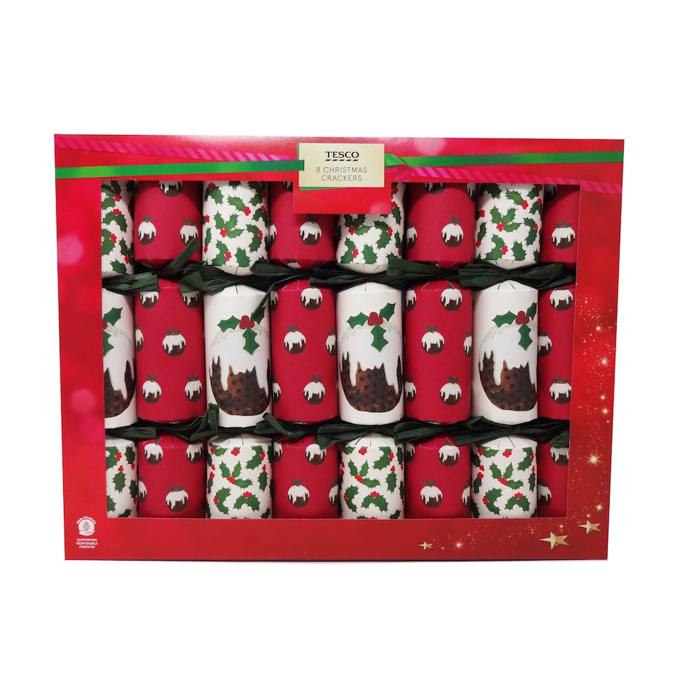 Tesco Christmas Pudding Crackers 8 pack - Tesco Groceries