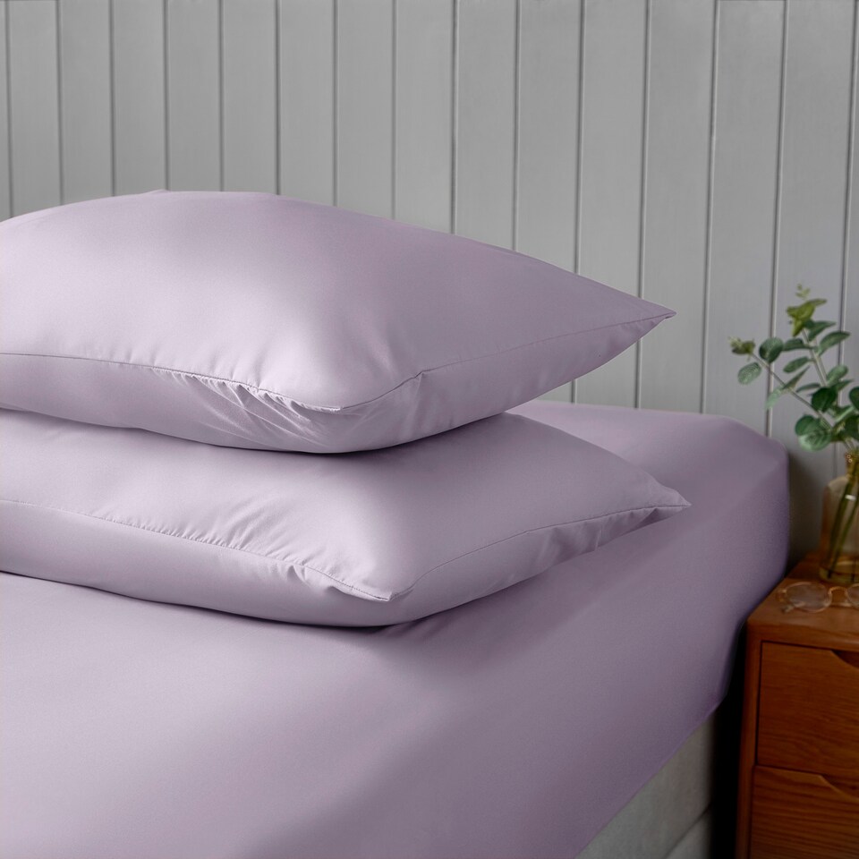 Silent Night Lilac Pillowcase Pair - Tesco Groceries