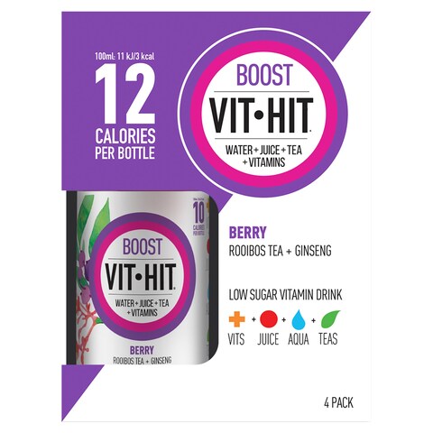 Vit-Hit Boost Berry Juice Drink 4 x 400ml - Tesco Groceries