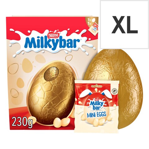 Milkybar White Chocolate Easter Egg with Mini Eggs 230g - Tesco Groceries