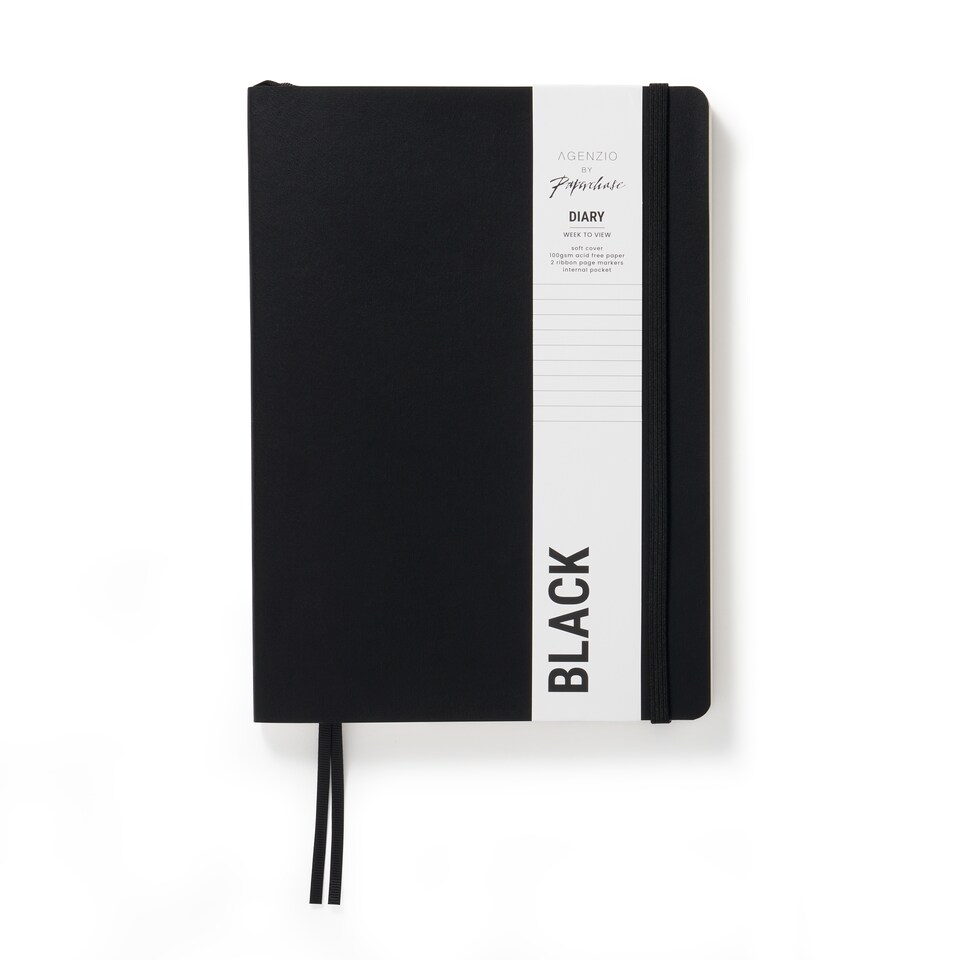 Agenzio Soft Touch Large 2025 Diary Black - Tesco Groceries
