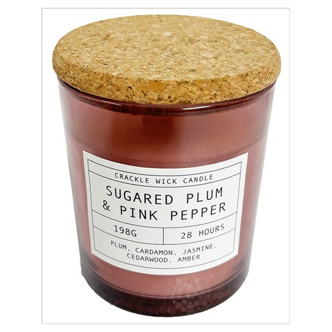 F&F Home Crackle Sugared Plum & Pink Pepper Candle 198g - Tesco Groceries
